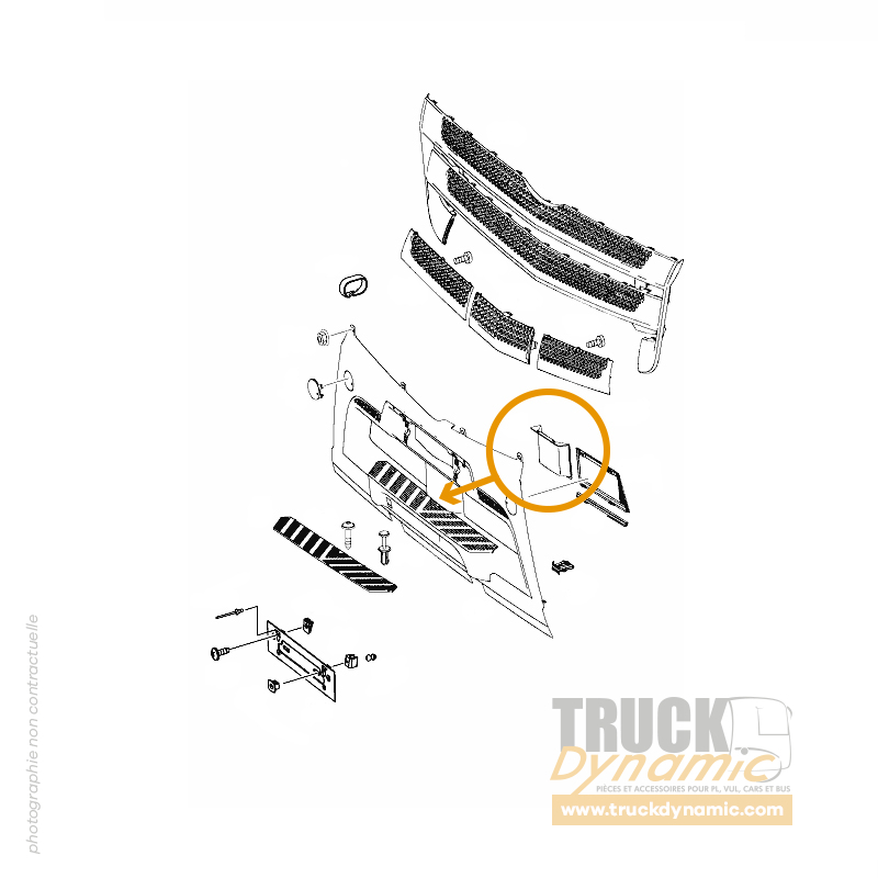 Cache de pare-chocs central MERCEDES-BENZ ACTROS MP4 BIGSPACE - Avant